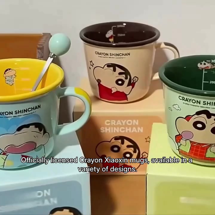 Niche Design Crayon Shin-chan Ceramic Mug with Macaron Color Cartoon ...